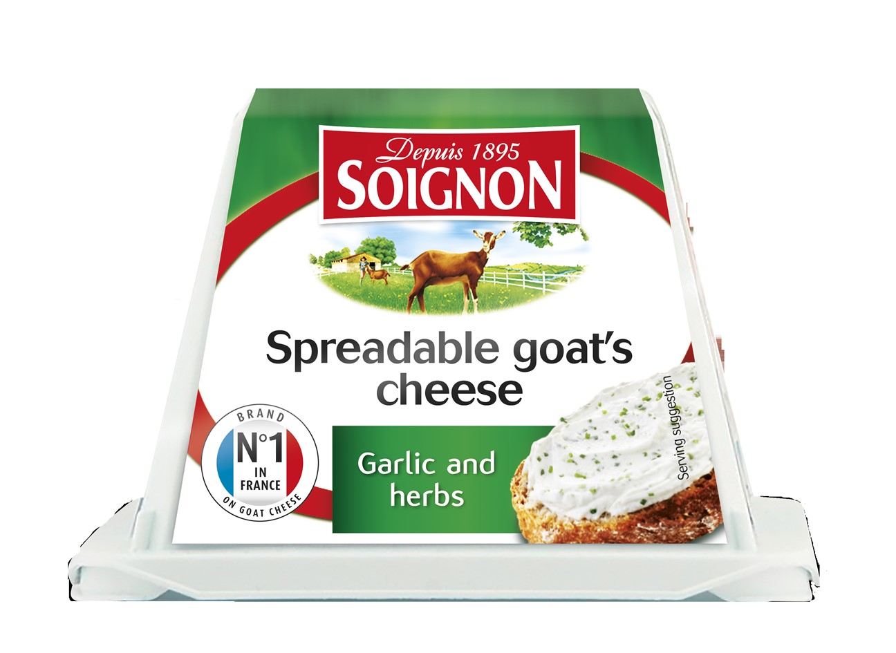 Bredbar getost m. vitlök och örter - Soignon - Dabas