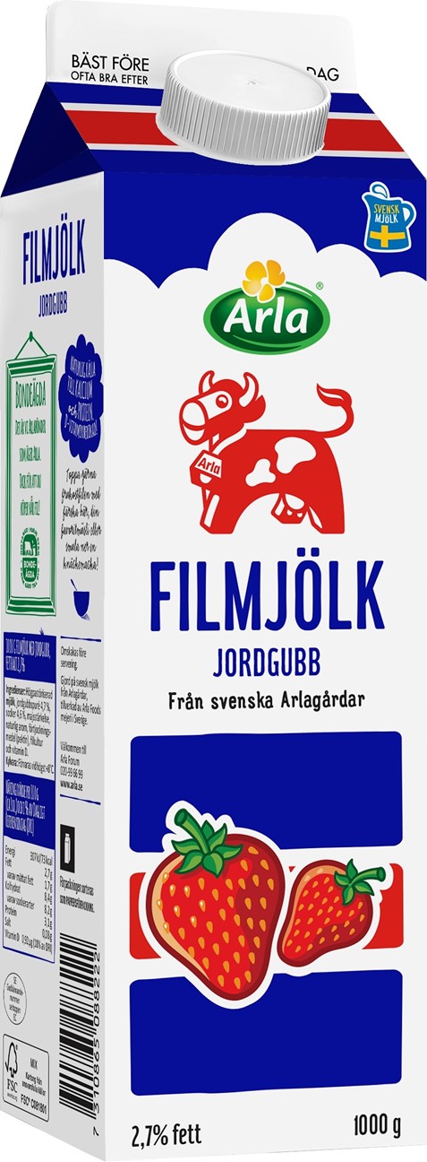 Filmjölk jordgubb 2,7% - Arla Ko® - Dabas
