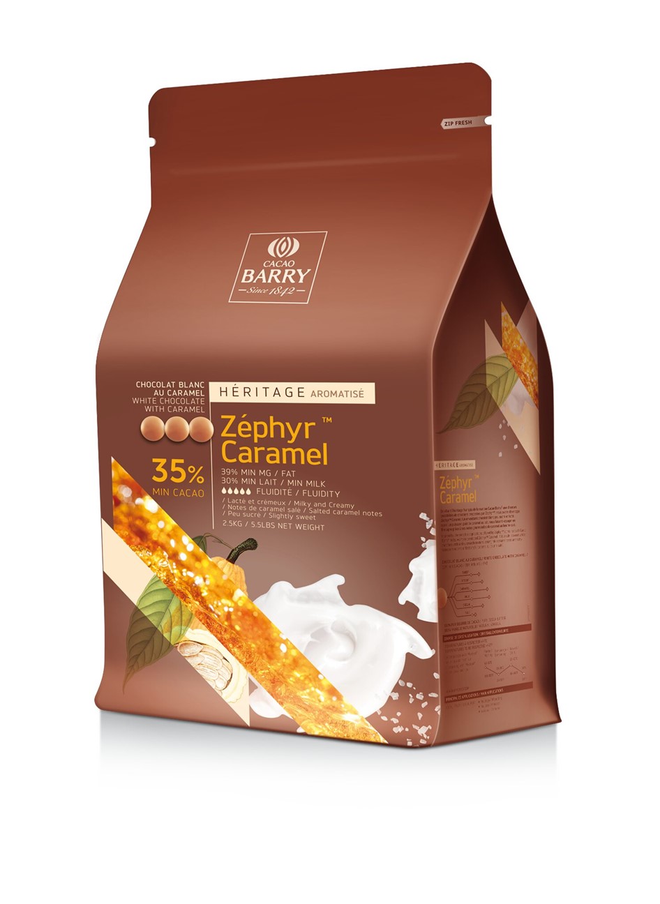 Vit Choklad Zèphyr Caramel Pistoles - Cacao Barry - Dabas