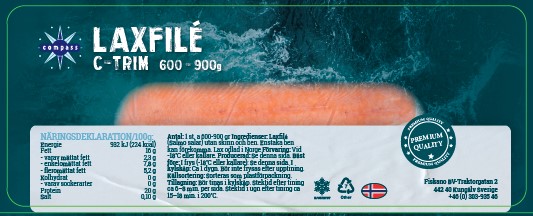 Laxfilé C-trim 0,6-0,9 kg - Compass - Dabas