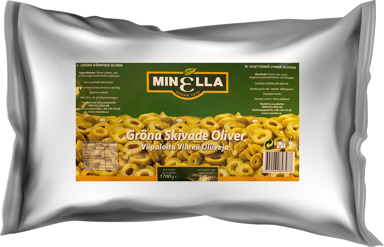 Oliver gröna skivade - Minella - Dabas