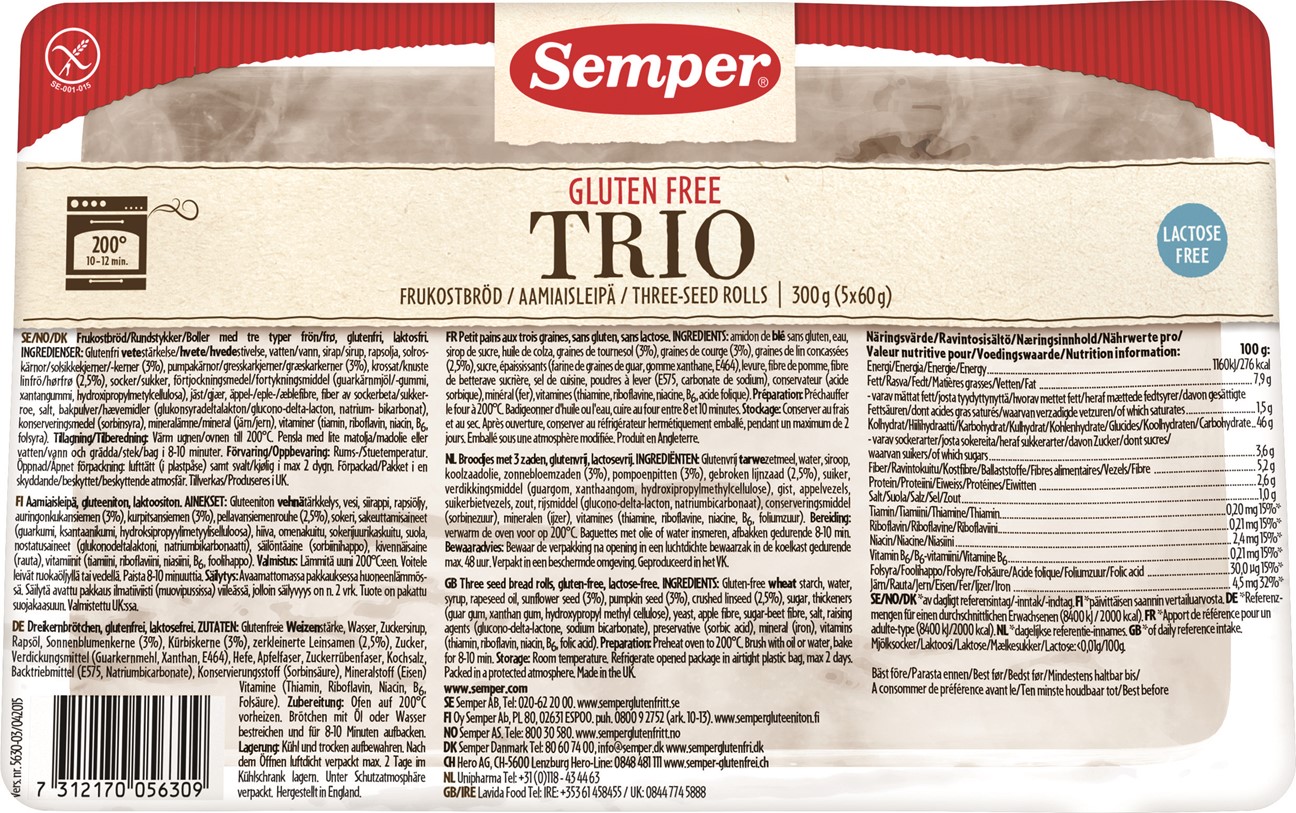 TRIO Frukostbröd Glutenfri